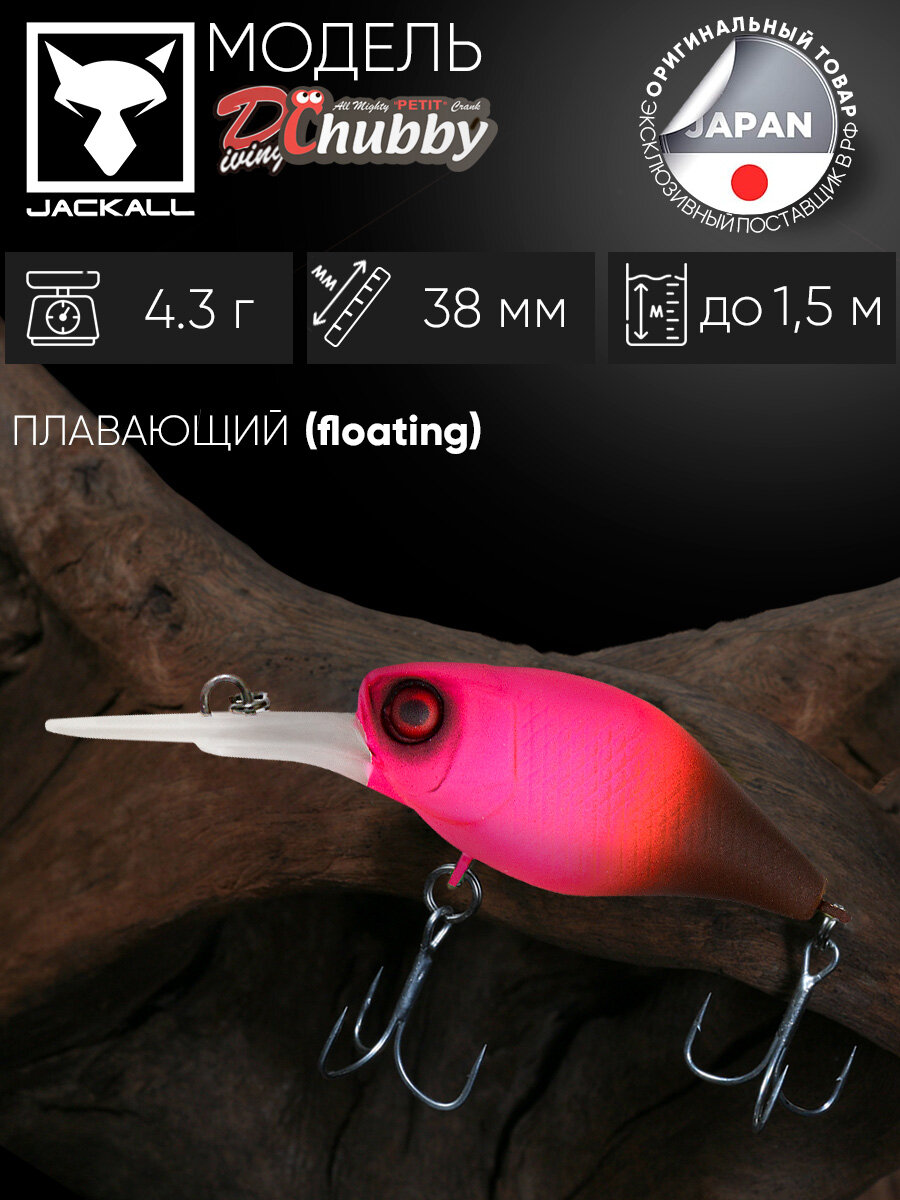 Воблер JACKALL Diving Chubby 38 цв. pink pellet