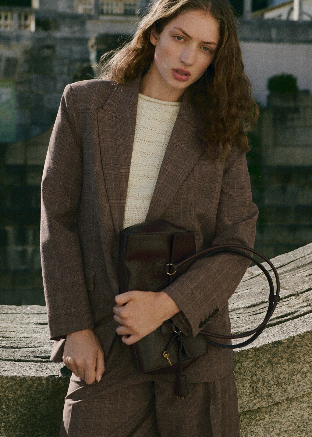 Пиджак MANGO KATY, размер S, коричневый