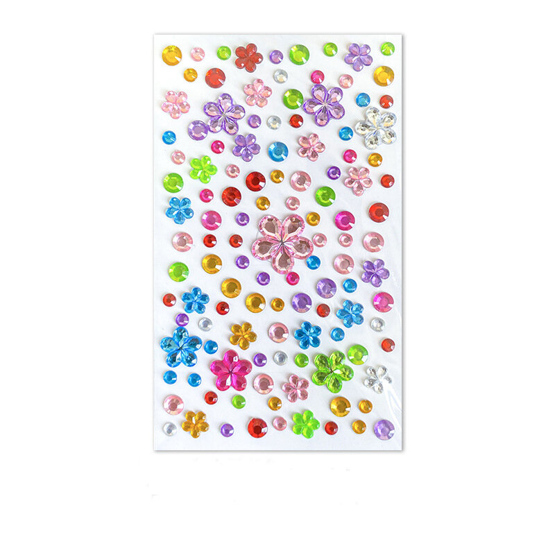 Наклейки с камнями Stickers Rhinestones, акриловые камни для украшения DIY, блестящие декоративные бриллианты, маленькие наклейки для детей 1 шт (7.5×13 см)