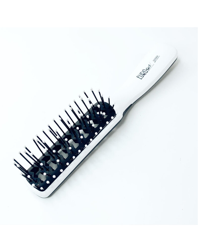 Щетка массажная Eurostil 00584, антистатический эффект, белая