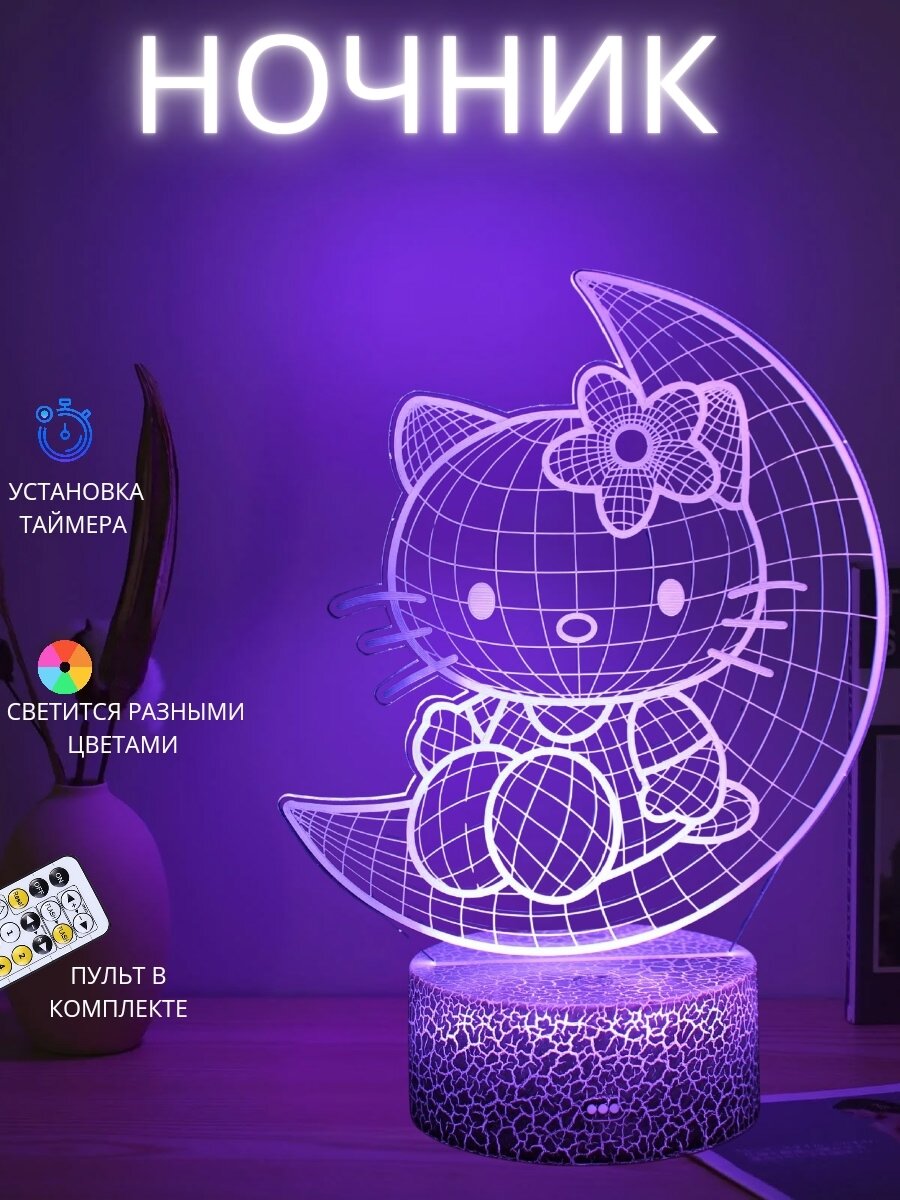 Ночник "Hello Kitty" - подарок для девочки 2025