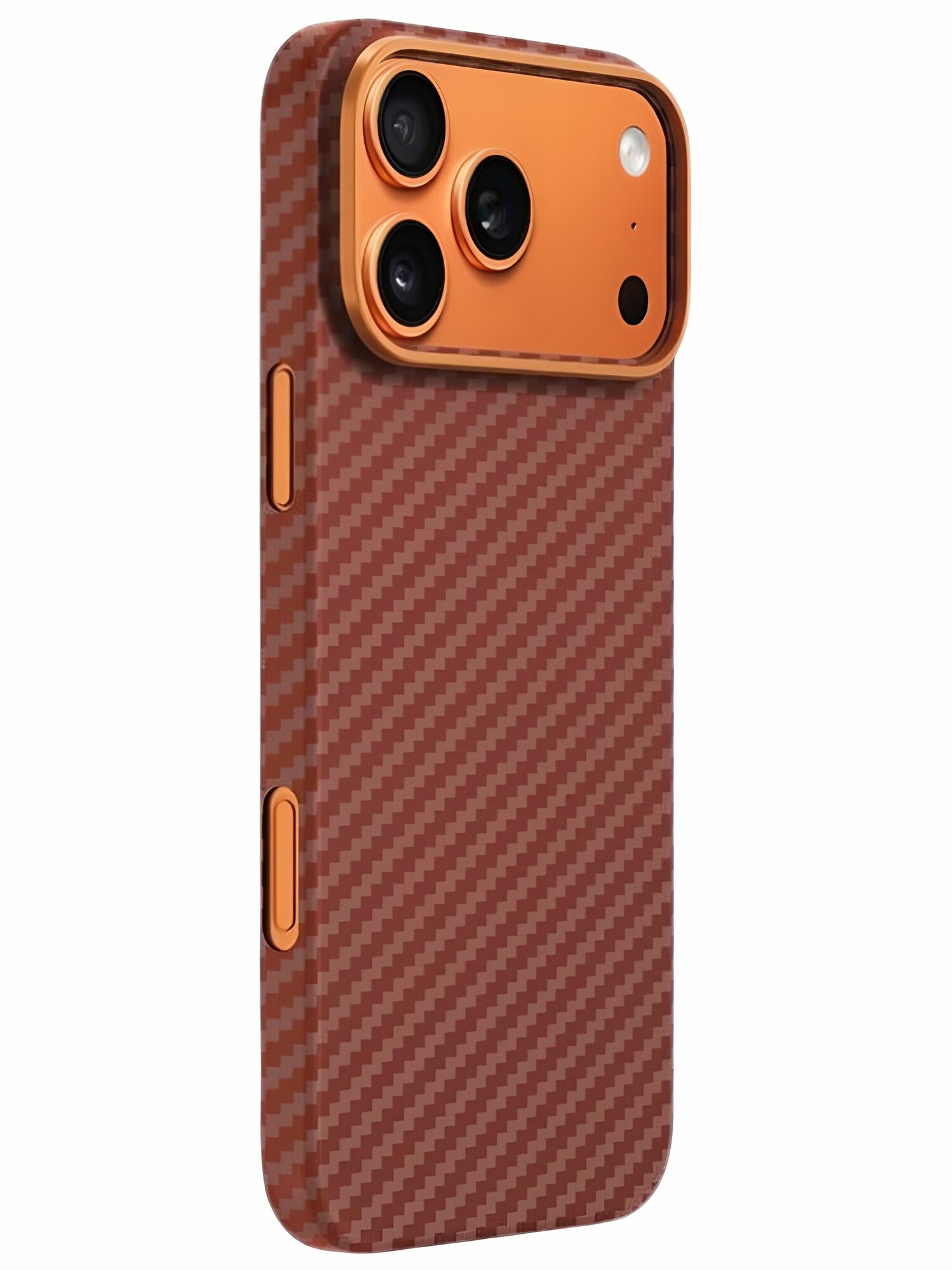 Чехол на iPhone 17 Pro, кевлар (арамид) сверхпрочный, оранжевый