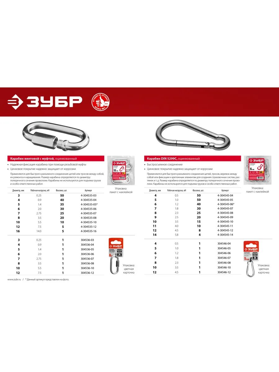 DIN 5299C, 4 мм, 1 шт, быстросъемный карабин