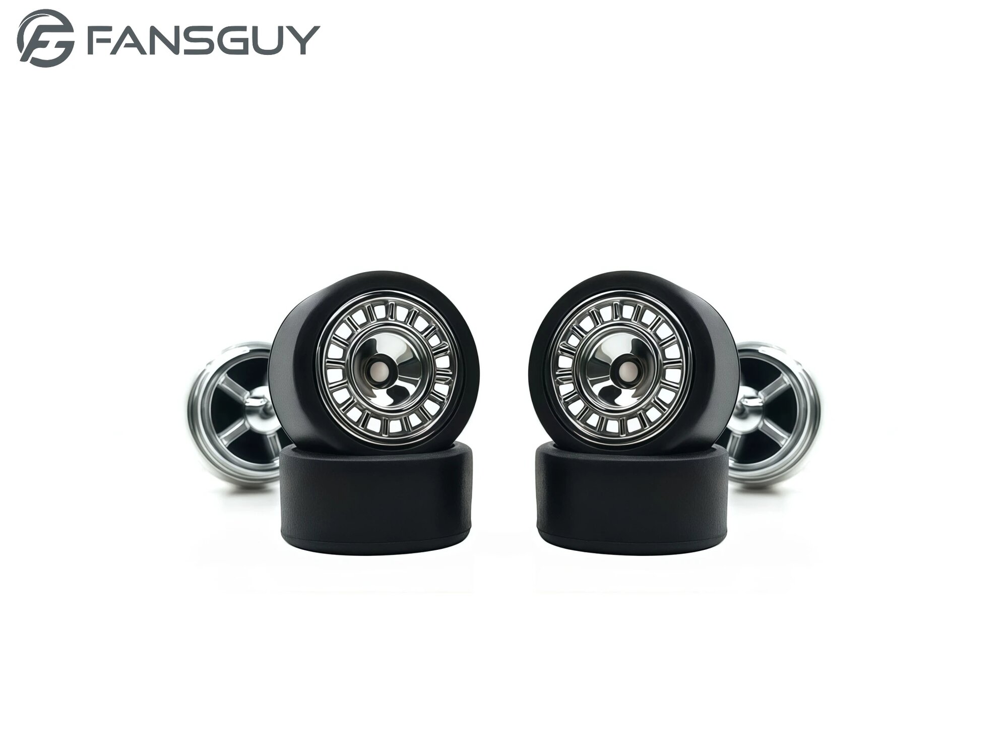 Колеса FANSGUY 1/64 для моделей автомобилей MMS-G/GP Черный, MMS-G Silvering 1