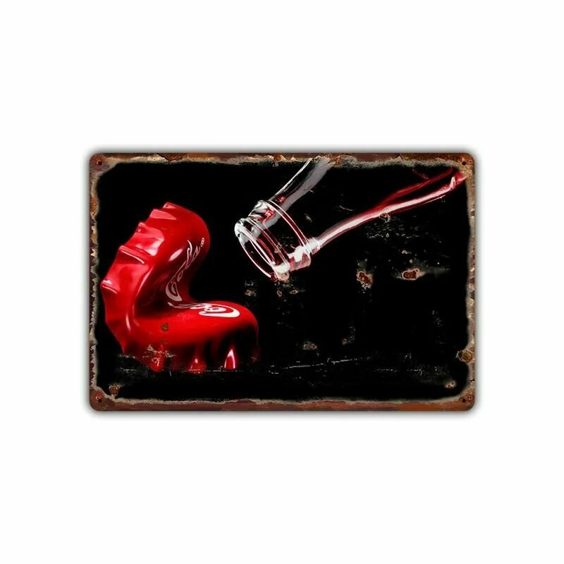 Реклама Coca-Cola, Жестяная табличка, Барный фон, домашний декор,30*20