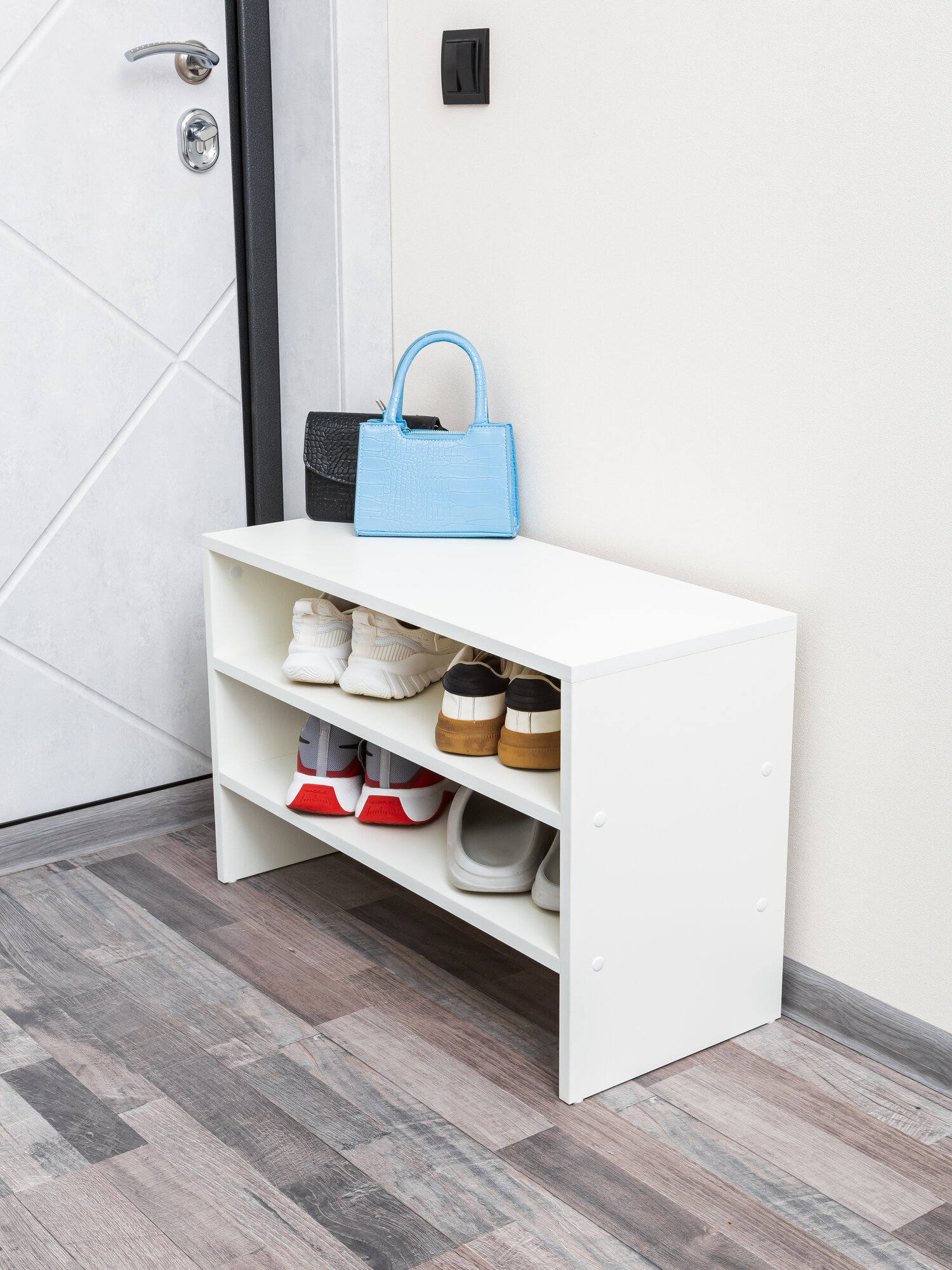 Обувница этажерка в прихожую ЛДСП белый