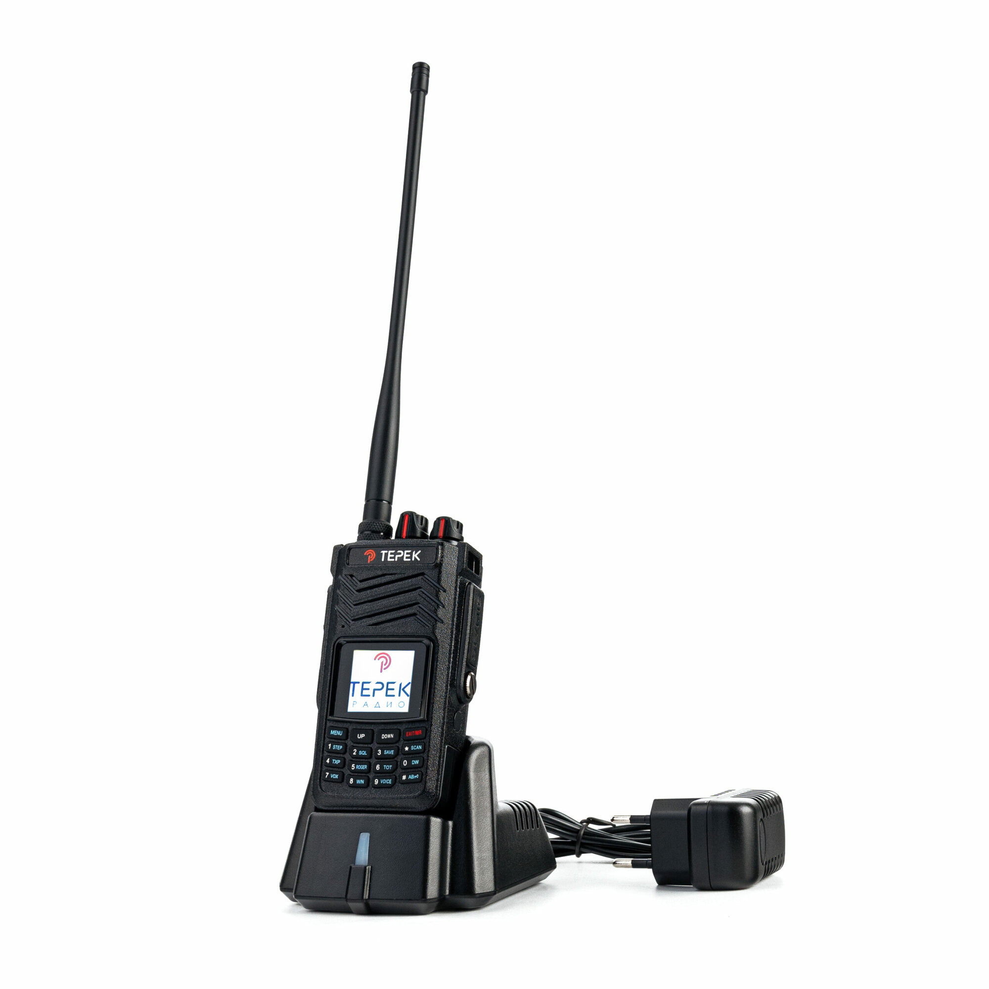 Рация Терек РК-322-2Д, с дисплеем, заряжается от любого зарядного устройства