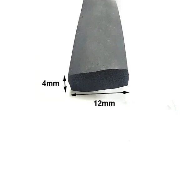 Уплотнительная лента EPDM 5-15 мм Length 3M, Black 12mmX4mm