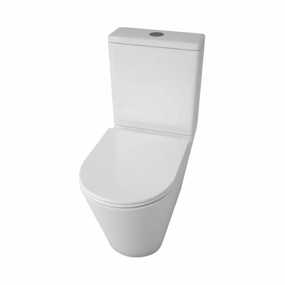 Унитаз-компакт напольный Maretti Florenza FL10NBM17-844 с микролифтом, безободковый, антивсплеск, фарфоровый, белый, глянцевый, овальный, с нижним подводом, сиденье для унитаза в комплекте