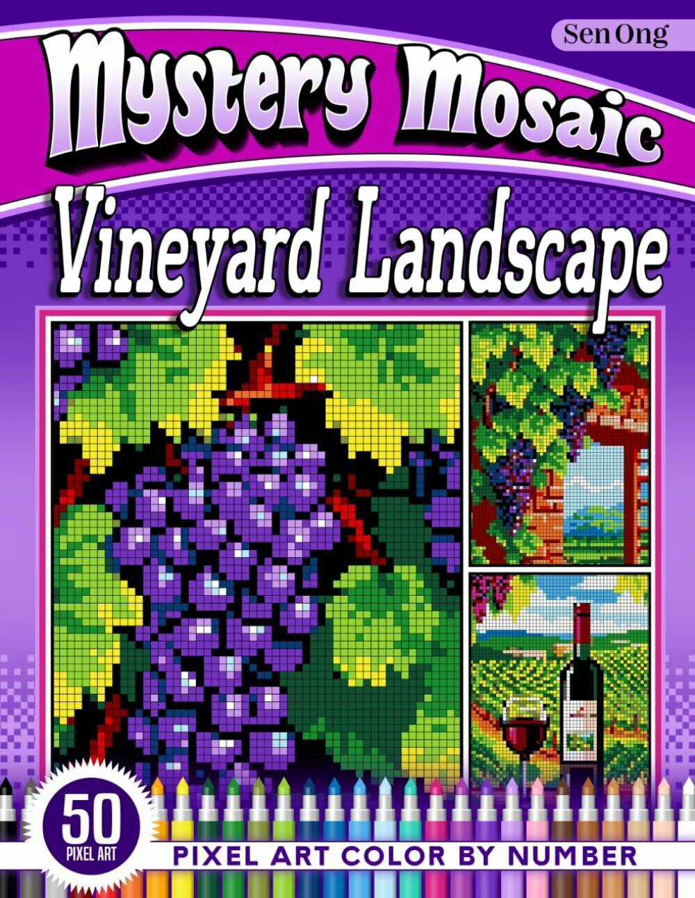 Раскраска по номерам Color By Number Vineyard Landscape 50 pixel