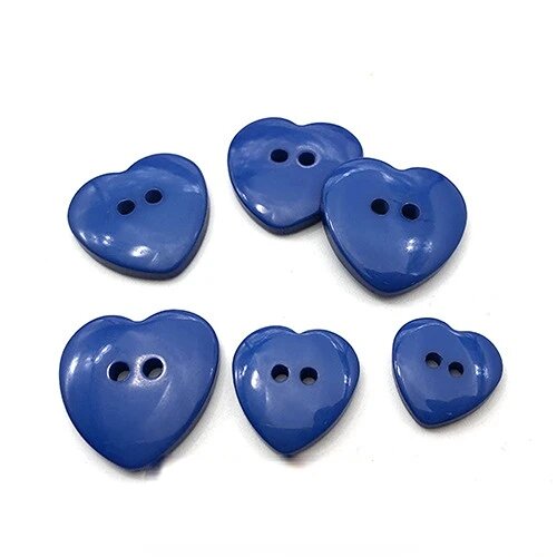 Пуговицы ZheHui сердечки пластик 50 шт Темно-синий, 22mm 20pcs, Blue