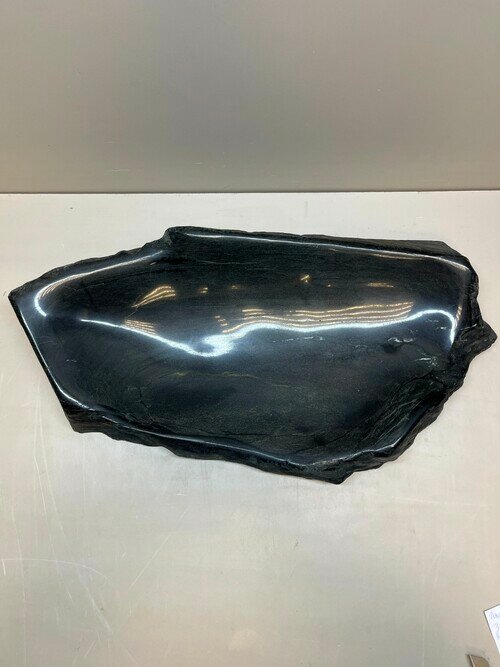 Чаша, фруктовница из натурального камня, сланец (60х31х4-9см) HK-011