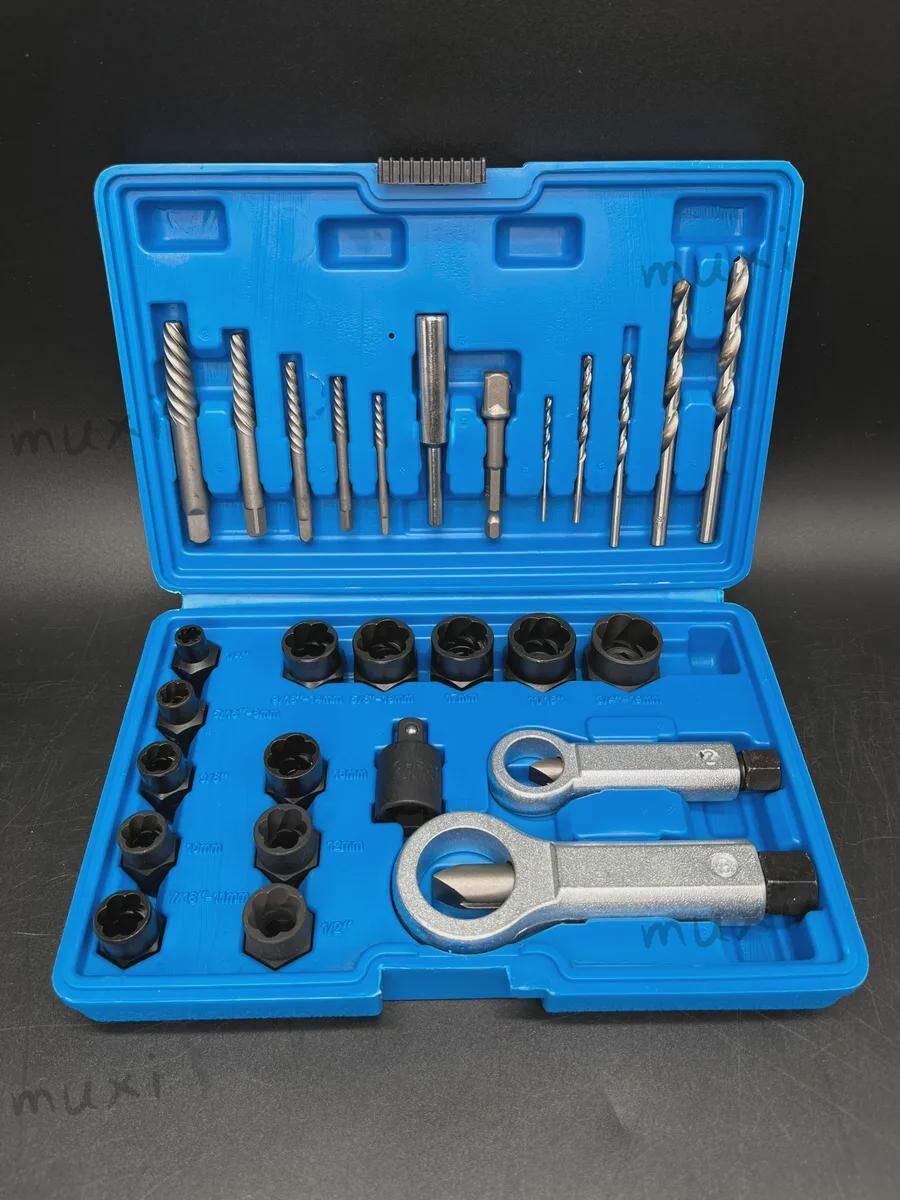 Набор экстракторов для извлечения сломанных болтов и гаек 28 предметов