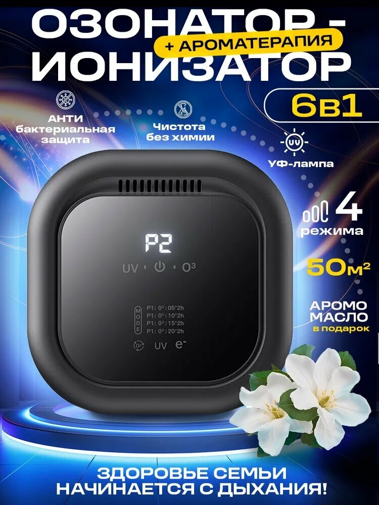 Озонатор воздуха для дома ионизатор 6 в 1, Conflate
