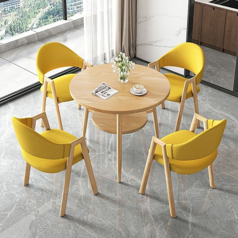 Столовая группа, круглый стол 80x75 см и 4 стула