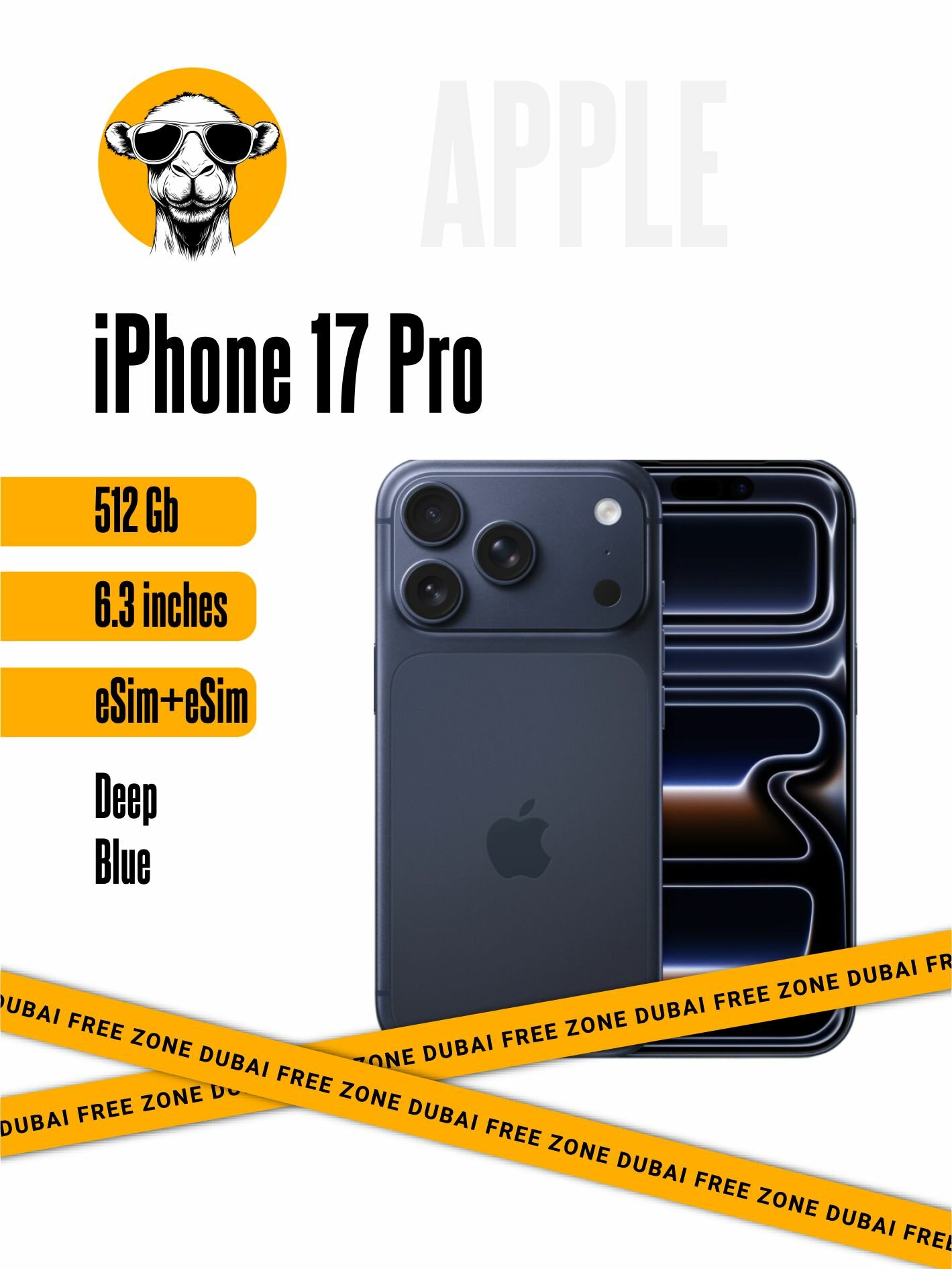 Смартфон iPhone 17 Pro 512Gb Deep Blue E-Sim