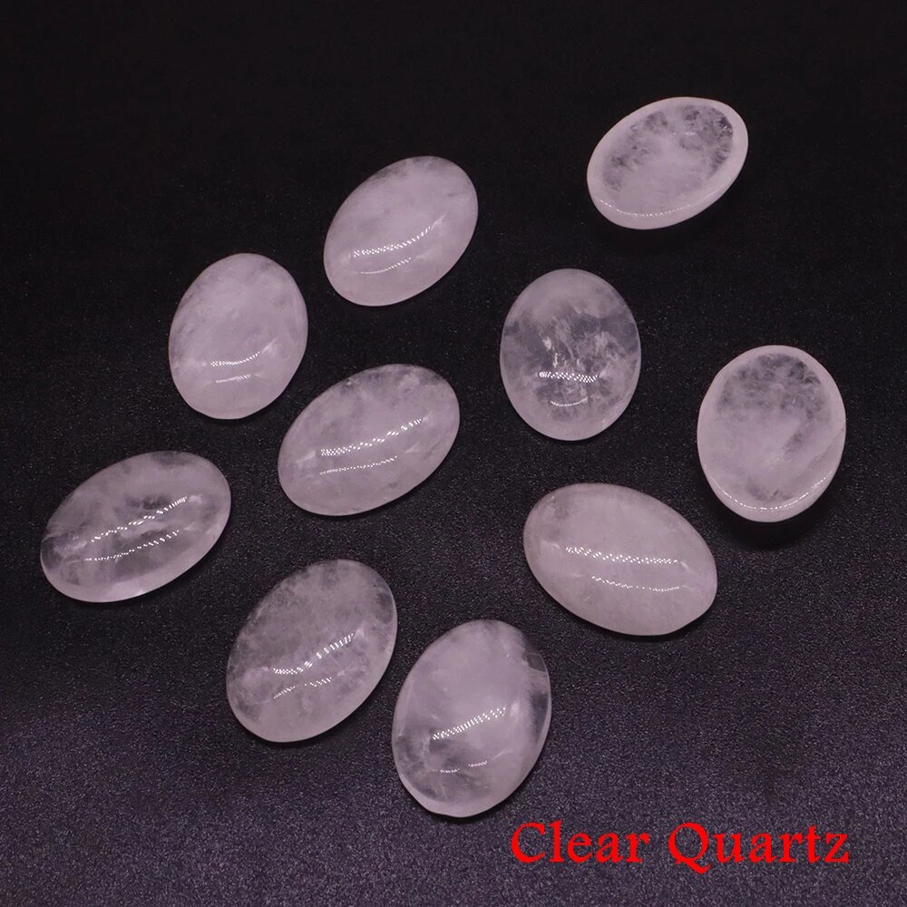 Камни кварц овальный кабошон 5 шт. 8x10mm (5pcs), Clear Quartz