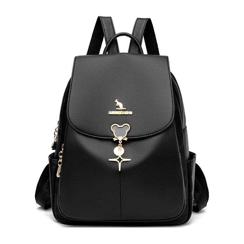 Рюкзак для женщин 2024, новый модный и универсальный корейский вариант, модный кожаный женский рюкзак большой вместимости, дорожная школьная сумка, маленькая сумка