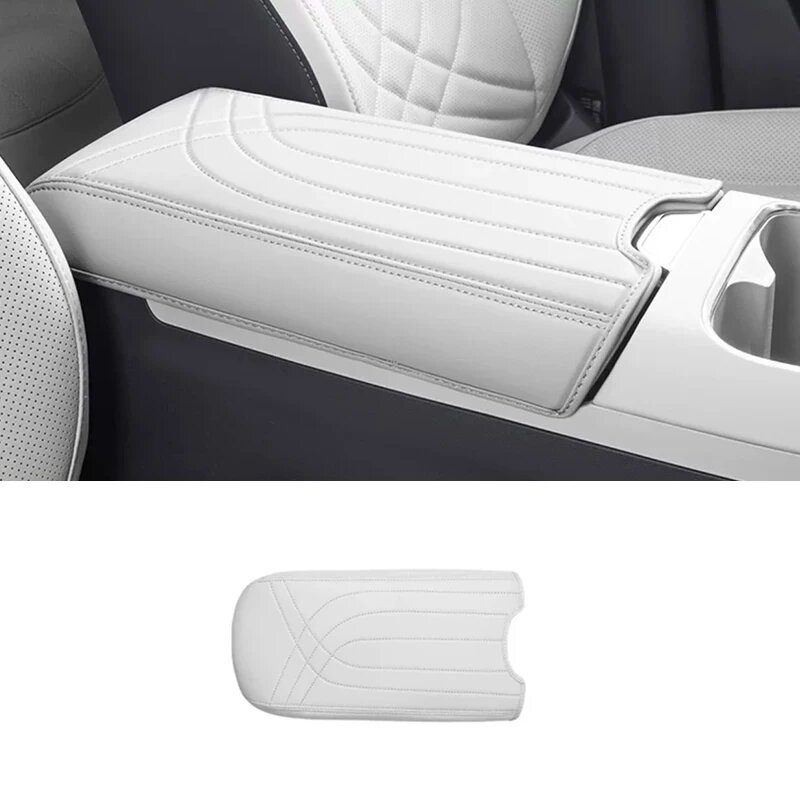 Для Geely Galaxy Starship 7 EM-i 2024 2025 подлокотник с центральным управлением, кожаная защитная накладка, аксессуары для интерьера white B