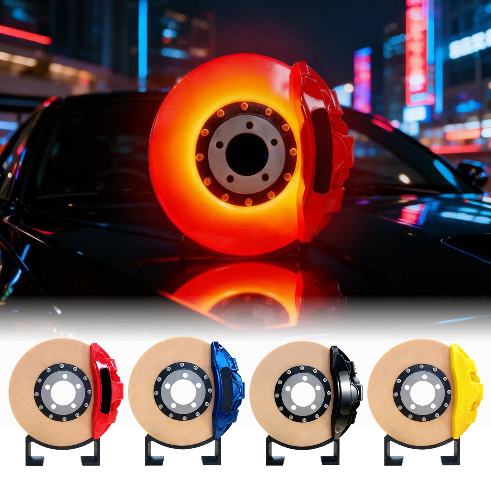 Тормозной диск Неоновая вывеска Светодиодный гаражный настенный декоративный светильник для любителей автомобилей и гоночных вентиляторов с регулируемой яркостью Неоновый свет с питанием от USB Рождественские подарки blue