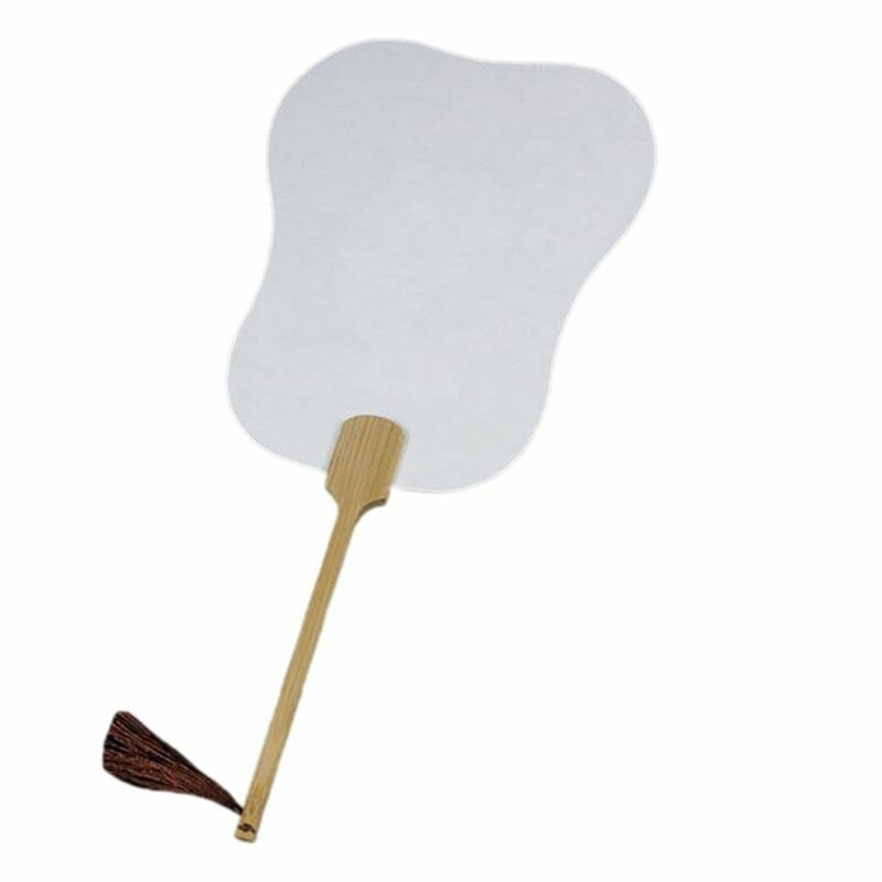 Круглый веер из рисовой бумаги для китайской живописи и каллиграфии, - белый подорожник