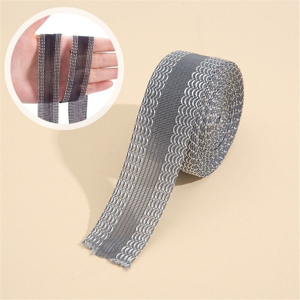 Лента для укорачивания брючного подола, самоклеящаяся, серая