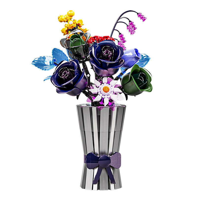 Meiji 13066 роза, кирпич, букет орхидей, растение в горшке, имитация цветка, украшение интерьера, сделай сам, подарок, украшение для девочек