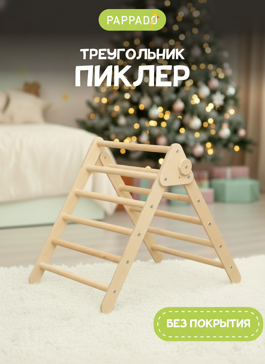 Детский спортивный комплекс треугольник Пиклер Стандарт от "Pappado", шлифованный