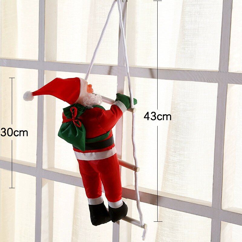 Декоративная фигурка Санта-Клауса, поднимающегося по лестнице, для украшения витрин магазинов, оформления сцен,