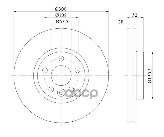 Диск тормозной перед. вентилируемый FORD Mondeo 2007-2014/Kuga 2008-2012/Galaxy/S-Max 2006-2015, LAND ROVER Freelander 2 2006.