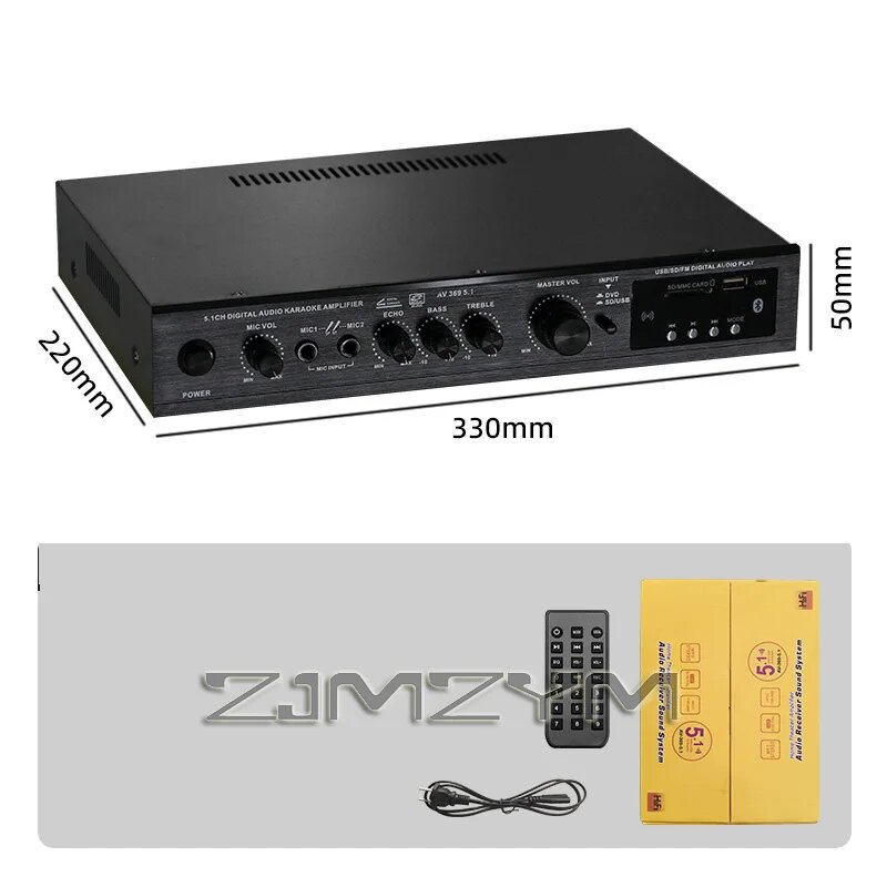 Звуковой усилитель ZJMZYM 5.1, EU plug, без оптоволокна