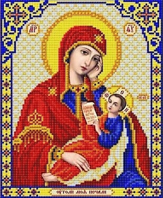 Рисунок на ткани Благовест "Утоли Мои Печали" 20x25 см, Иконы Святые Религия