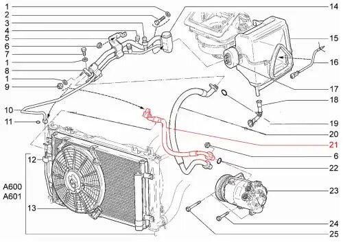 Трубопровод компрессора кондиционера всасывающий Lada 2190,2192-94