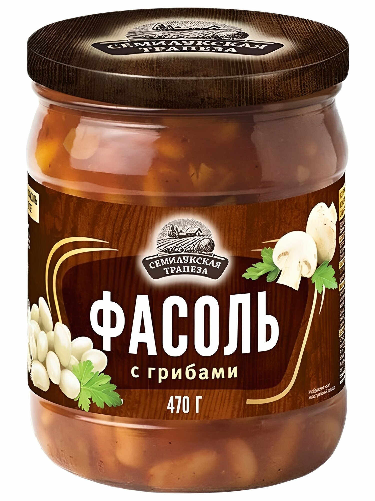 Фасоль в томатном соусе с грибами семилукская трапеза, 470 гр