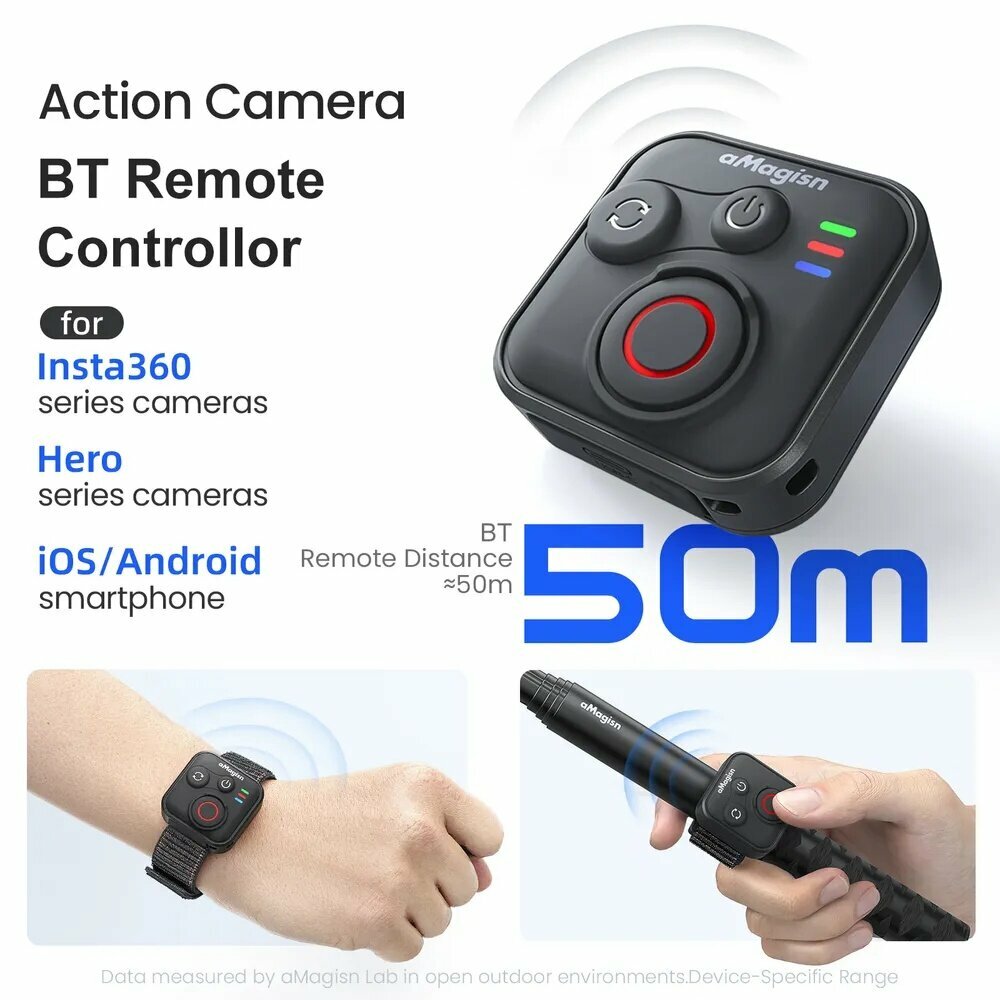 Еспроводной пульт дистанционного управления BT с ремешком на запястье для Insta360 X5 X4 Ace Pro 2 Ace Pro