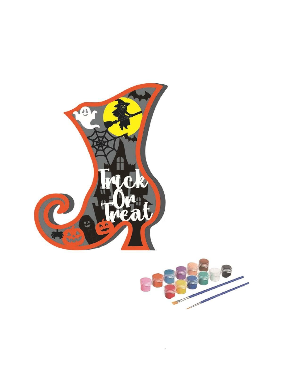 Незаконченные поделки из дерева на Хэллоуин для раскрашивания пустых тыкв, настольные деревянные таблички