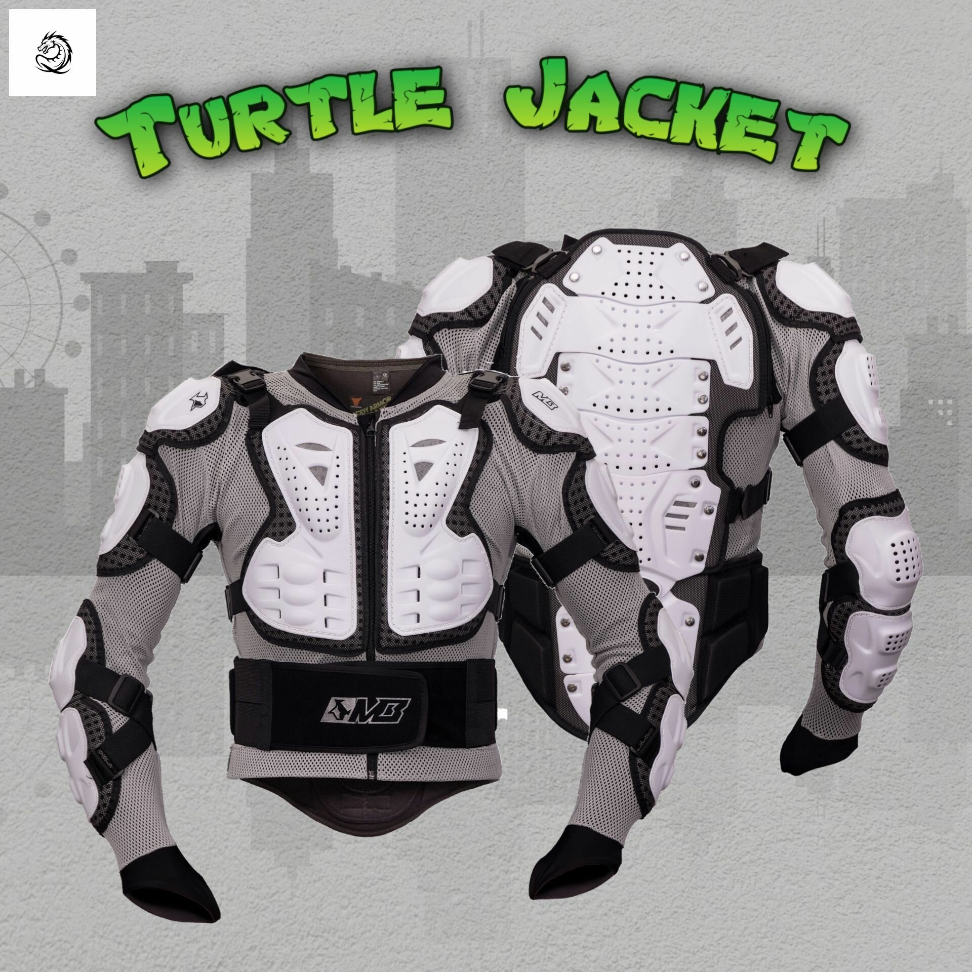 Мотоциклетное защитное снаряжение белого цвета для обеспечения безопасности и стиля мотоциклистов