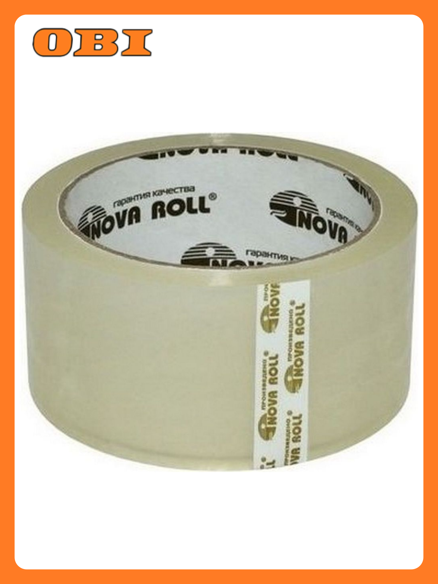 Клейкая лента NOVAROLL, 48мм x 66м, прозрачная, односторонняя, ПВХ