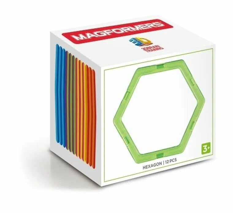 Конструктор Magformers hexagon - Набор магнитных Шестиугольников, 12 штук - Магформеры 553214
