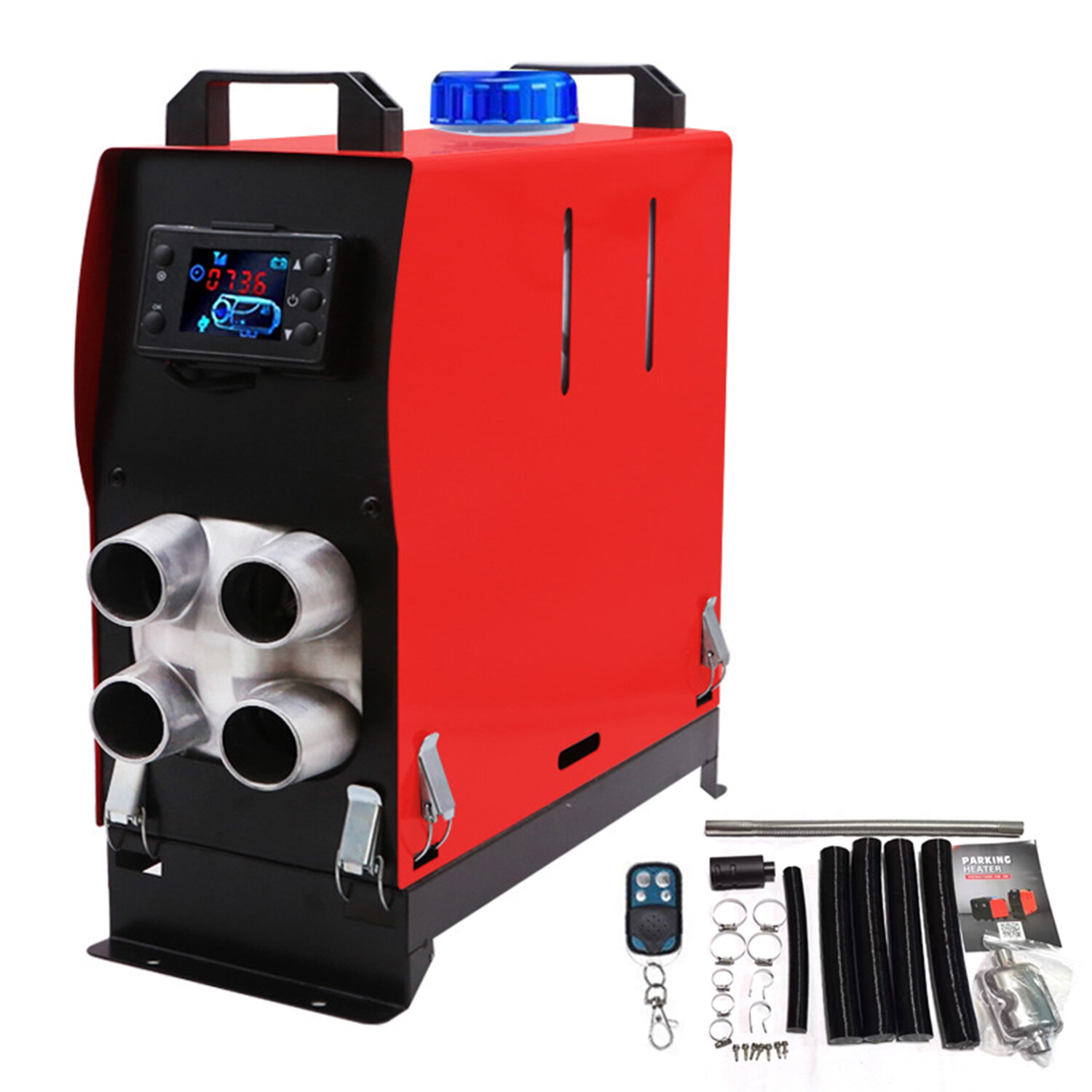 8KW Дизельный обогреватель воздуха 12V/24V с LCD-дисплеем Паркинговый обогреватель с пультом дистанционного управления Глушитель для автомобиля, РВ, грузовика, лодок, прицепа, мотодома, кемпера