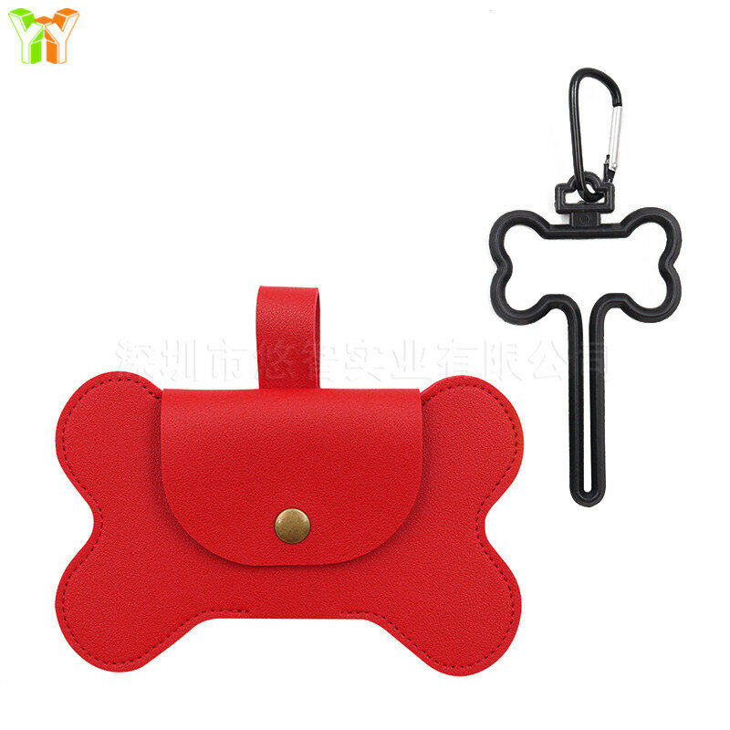 В наличии Кожаная кость Собака Корм Сумка Собака Прогулка Poop Picker Pet Мешок для мусора Диспенсер Poop Picker Clip