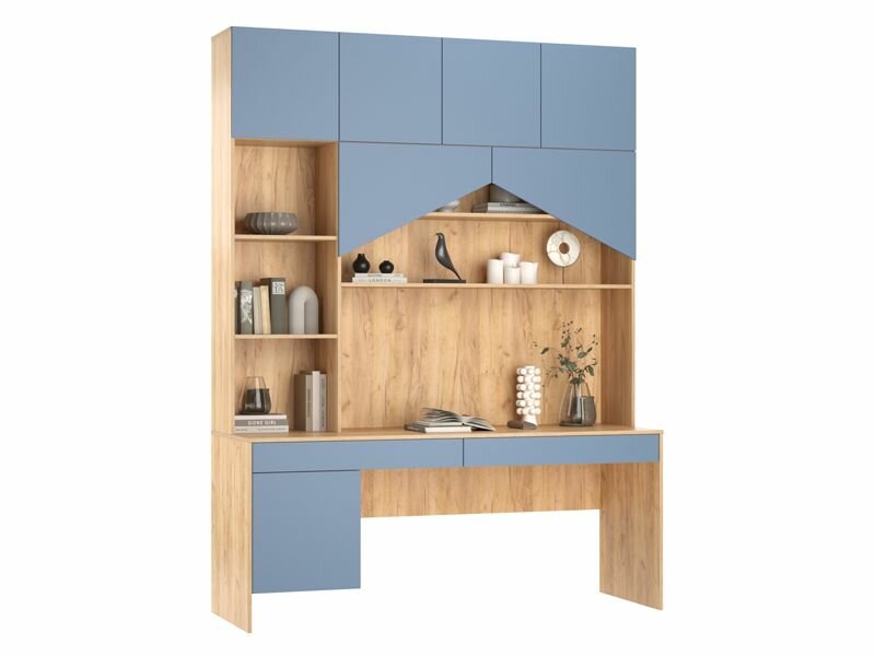 Компьютерный стол "Дилар 12" 180х240х60 Дуб крафт золотой / Биланчино