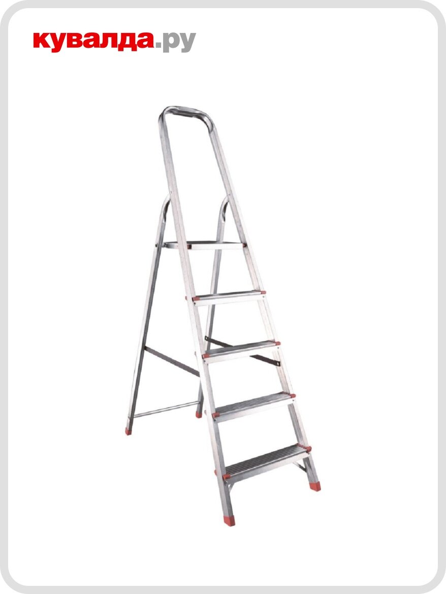 Стремянка стальная алюмет ZZ 405 оцинк 5-ти ст. оцинк ступень