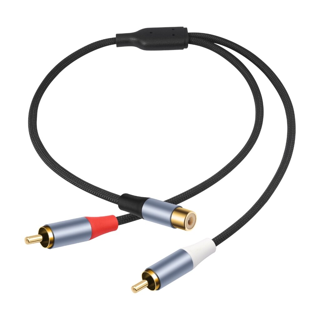 Разветвитель RCA Y-типа, 1 гнездо на 2 штекера