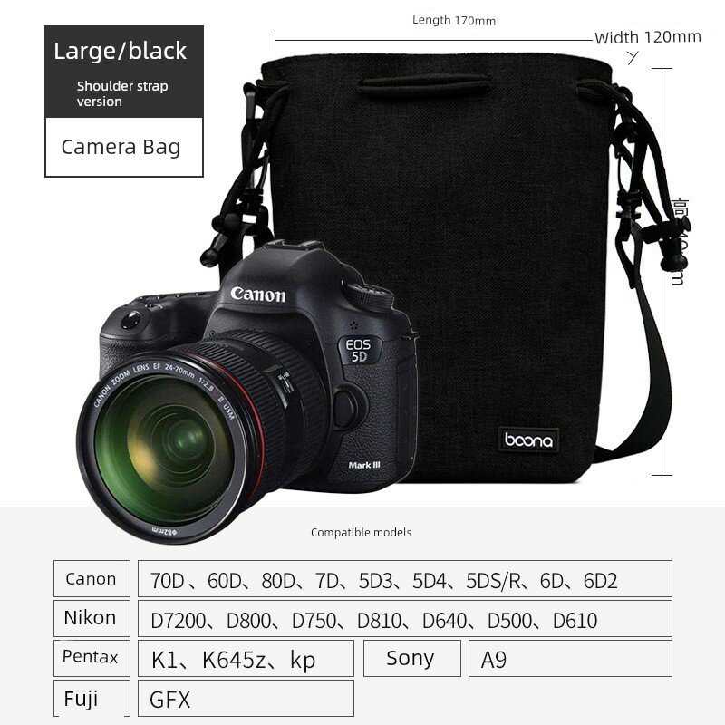 Сумка для камеры, сумка для хранения объектива цифровой камеры, сумка через плечо, подходящая для Canon R50, Fujifilm