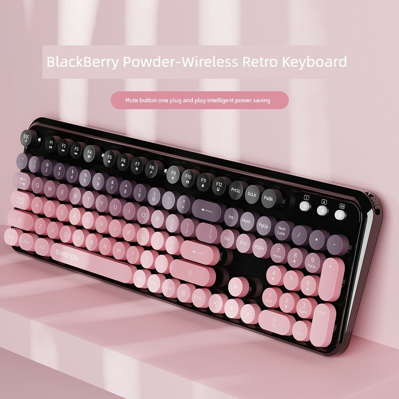 Беспроводная клавиатура и мышь Forerunner V96, розовый, бесшумный, Bluetooth, высокопроизводительный офисный коврик для