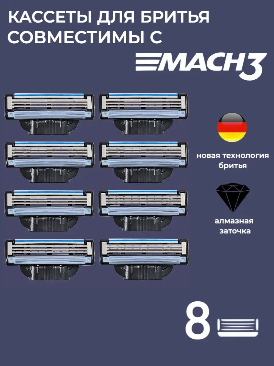 Бритва мужская для бритья 8 кассет 5 лезвий