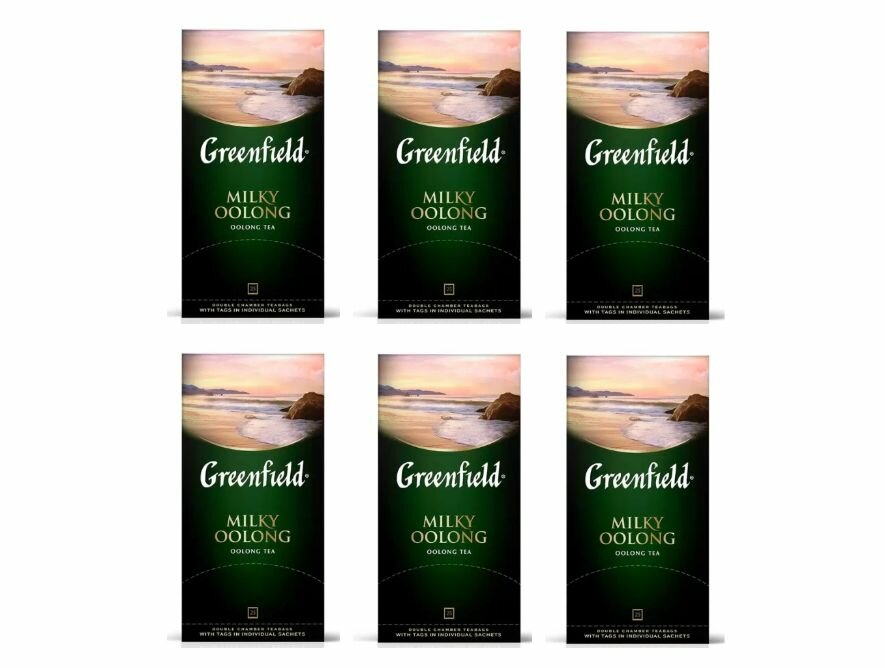 Greenfield Чай в пакетиках Milky Oolong , зеленый, 25 пак по 2 г, 6 уп