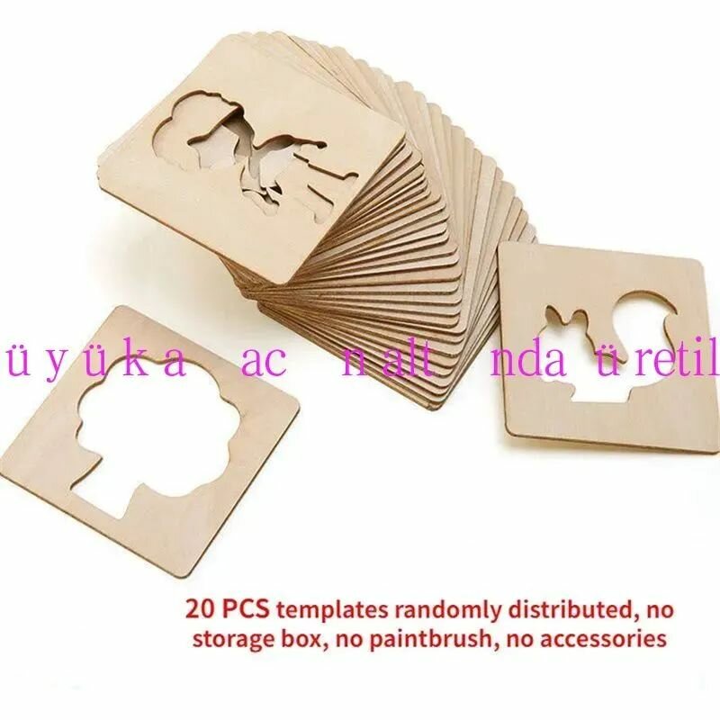 20 штук деревянных трафаретов для рисования Montessori для детей