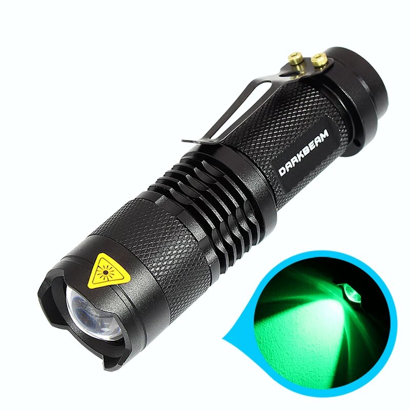 Фонарик с красным и зеленым светом, телескопическая регулировка фокуса, регулируемый дальний и ближний свет,